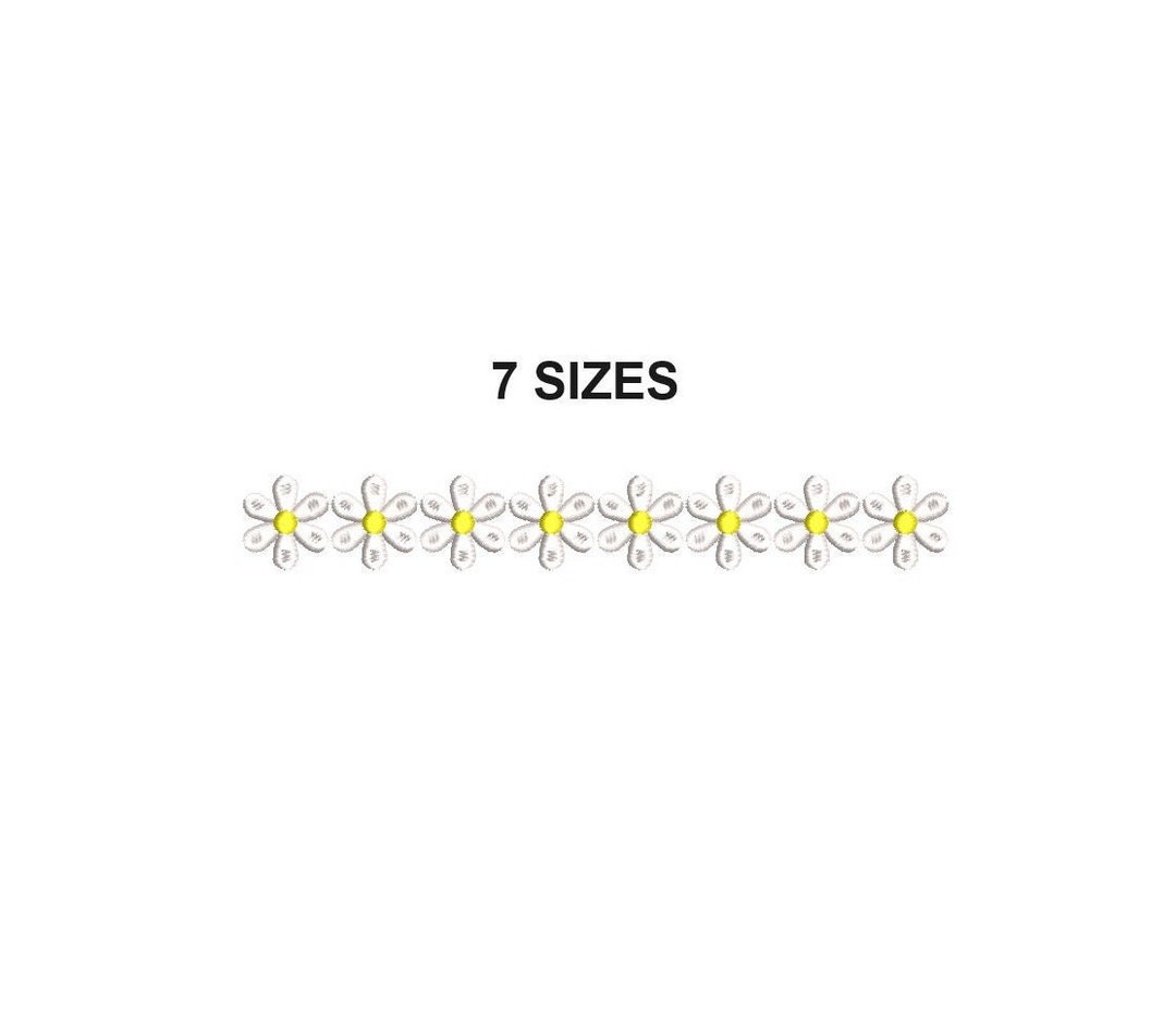 Daisy Flower Border Embroidery Design. Flower Border Embroidery Design ...