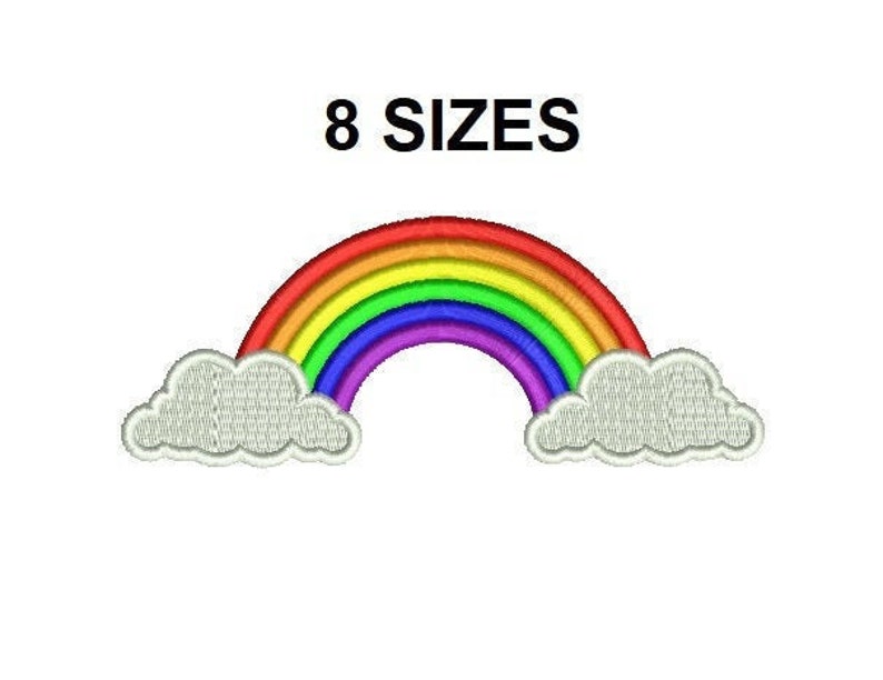 Rainbow Embroidery Design. Rainbow Filled Stitch. Rainbow - Etsy