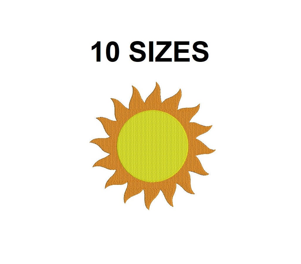 Sun Embroidery Design. Mini Sun design. Summer embroidery | Etsy