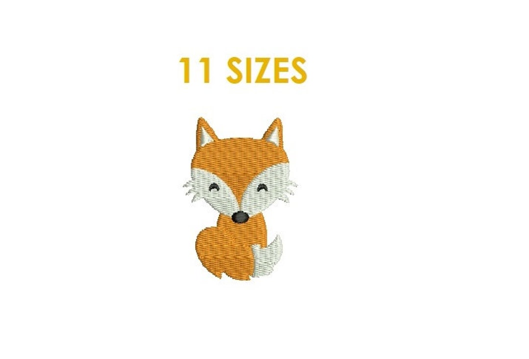 Fox Embroidery Design. Fox Filled Stitch. Fox Design. Mini Fox ...