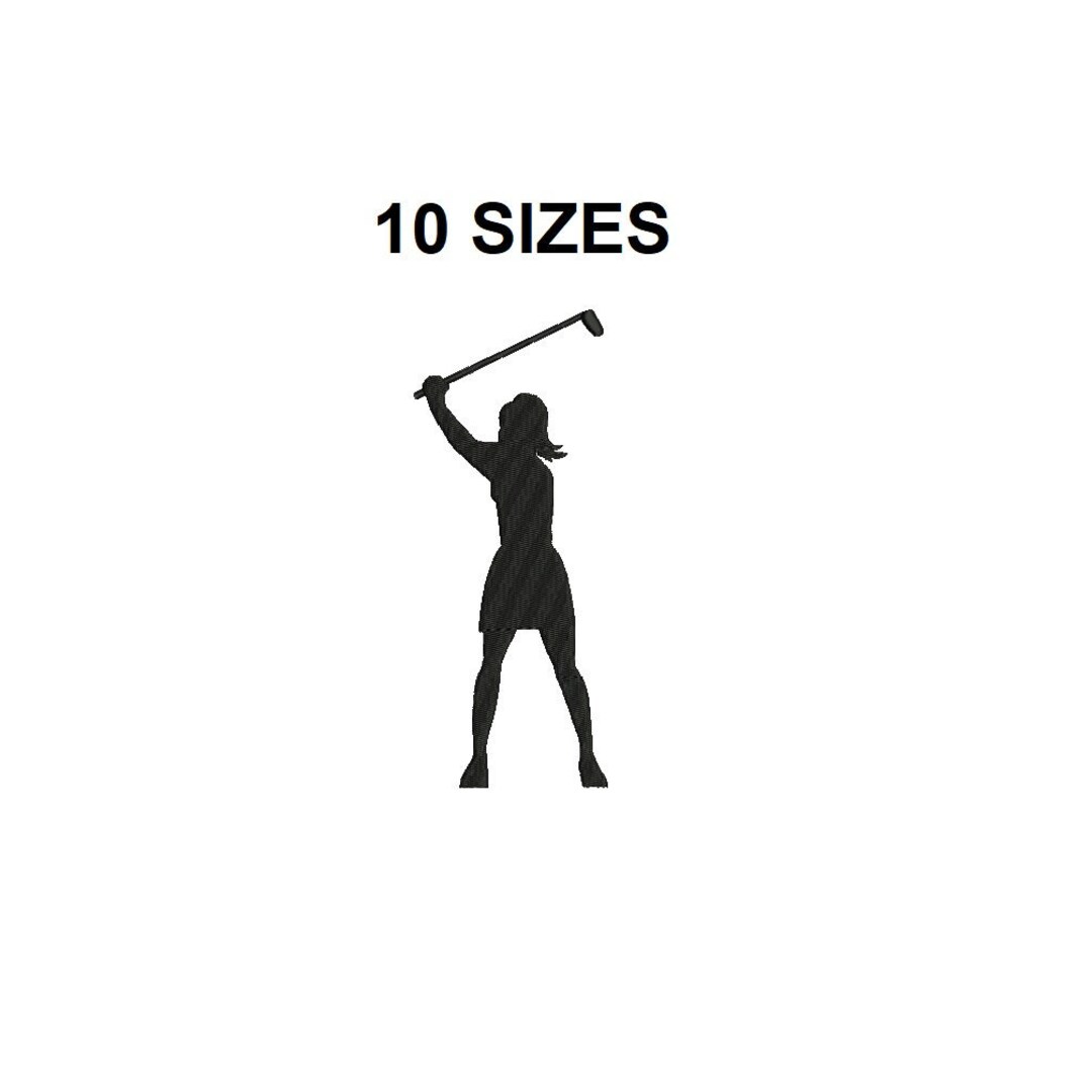 Golfer Woman Embroidery Design. Woman Golfer Design. Golfer Silhouette. Mini Golfer Design. Mini ...