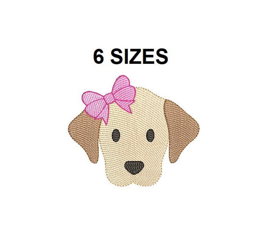 Mini Puppy Bow Sketch Embroidery Design. Mini Puppy Bow Design. Puppy ...