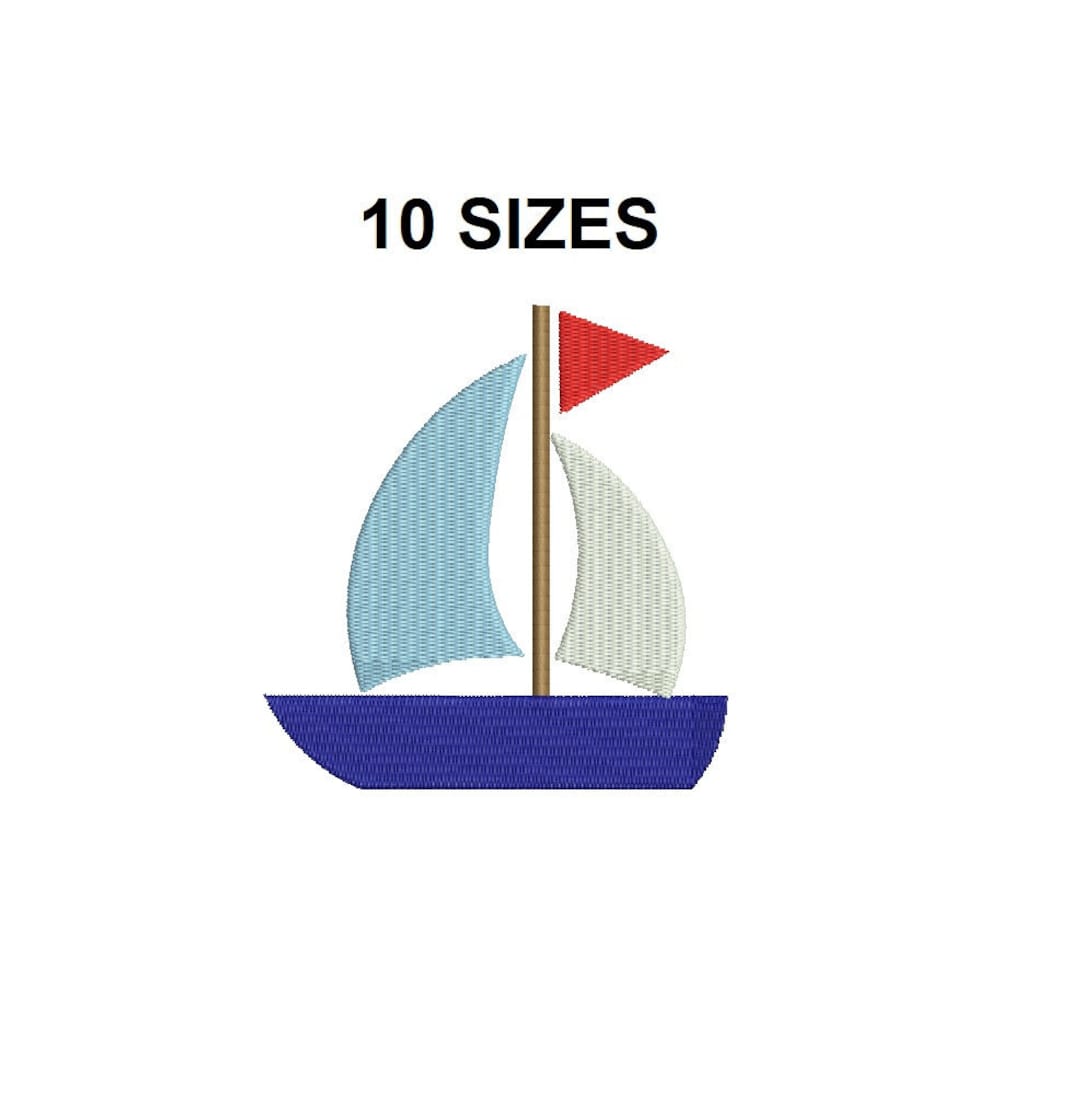 Sail Boat Embroidery Design. Sail Boat Design. Sail Boat Fill Stitch ...