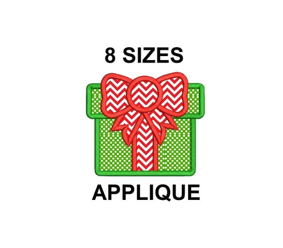 Gift Box Applique Design. Gift Box Christmas applique. | Etsy