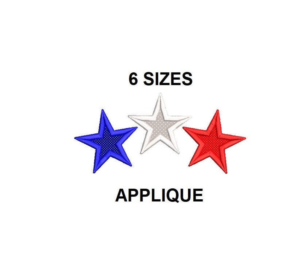 Star Applique Embroidery Design. Patriotic Stars Design. Machine ...