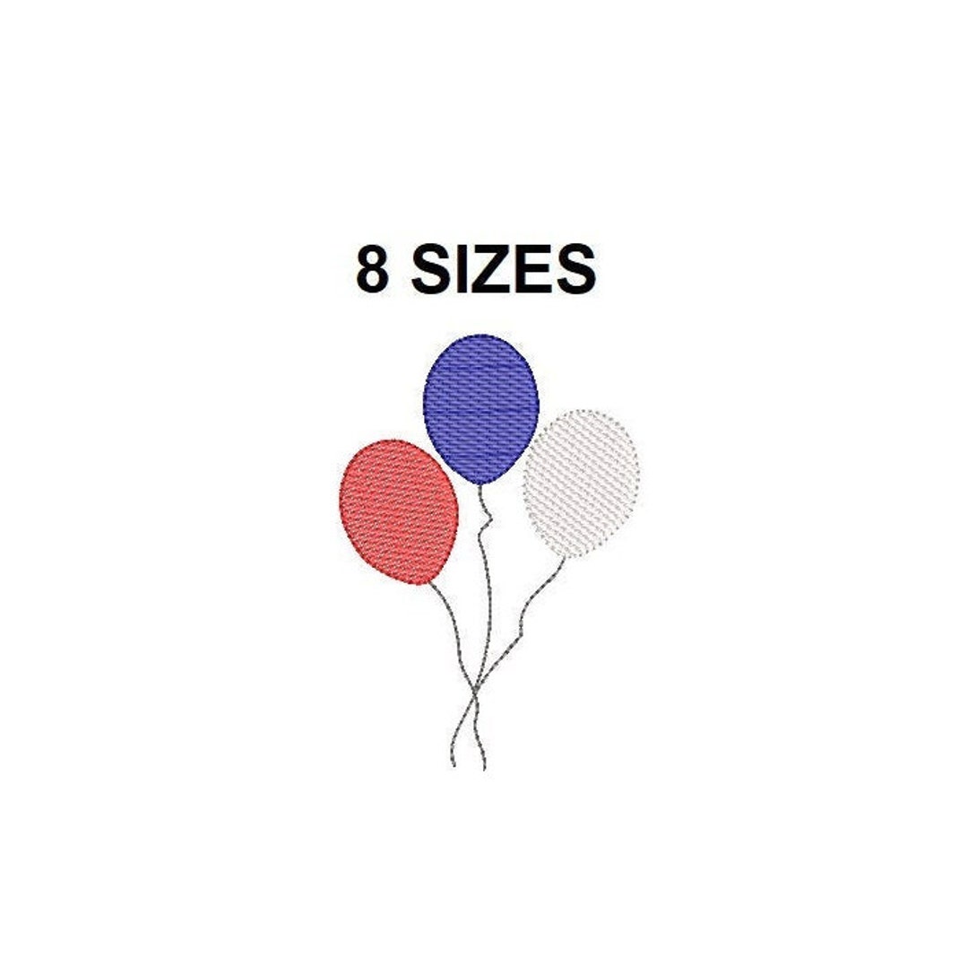 Balloons Embroidery Design. Patriotic Ballons Design. Machine ...
