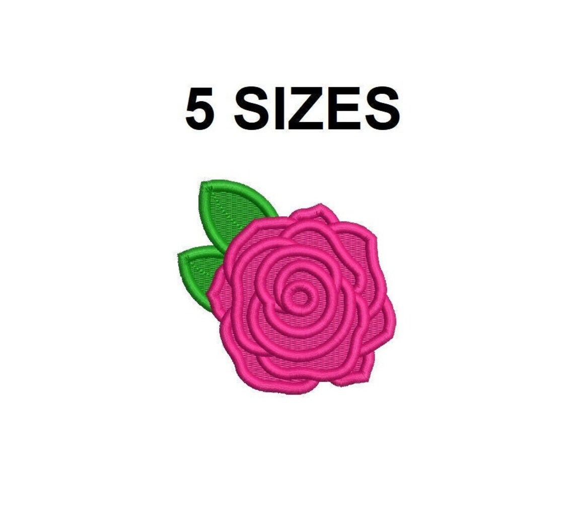 Rose Embroidery Design. Rose Filled Stitch. Mini Rose. Flower - Etsy