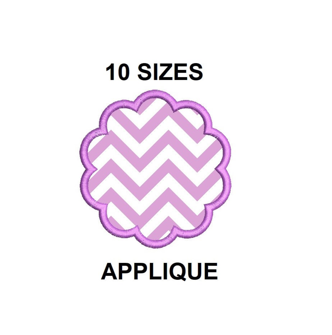 Scallop Circle Applique Design. Scallop Embroidery Design. Scallop ...