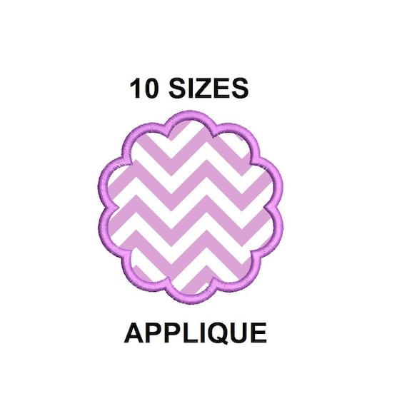 Scallop Circle Applique Design. Scallop Embroidery Design. | Etsy