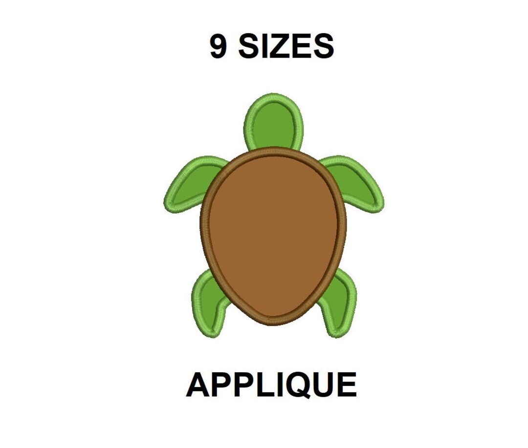Turtle Applique Design. Turtle Embroidery Design. Turtle Outline ...