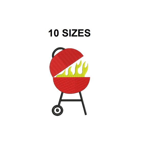 Barbecue Embroidery Design. Barbecue Silhouette Stitch. | Etsy