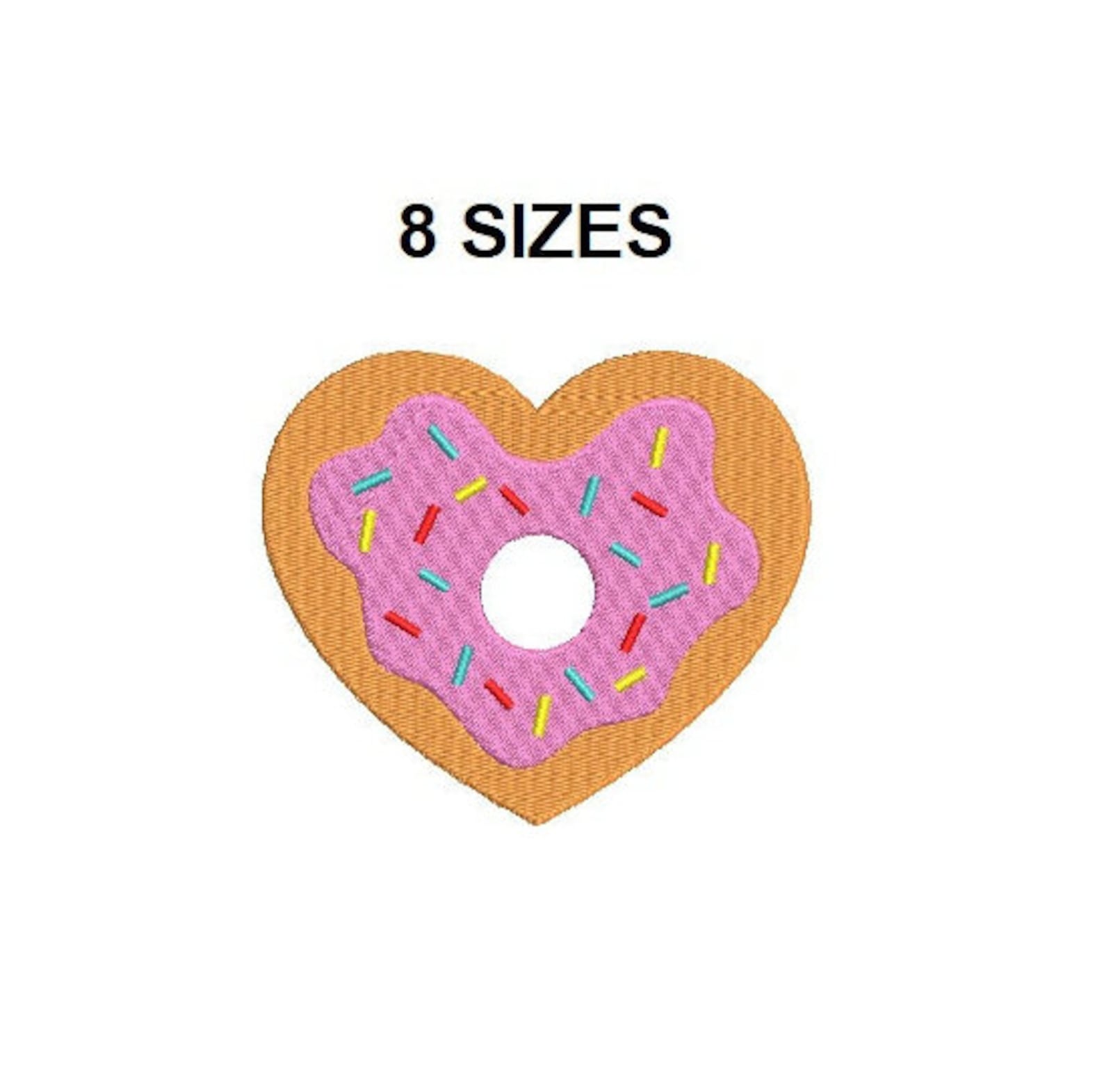 Donut Heart Embroidery Design. Dessert Silhouette Embroidery - Etsy