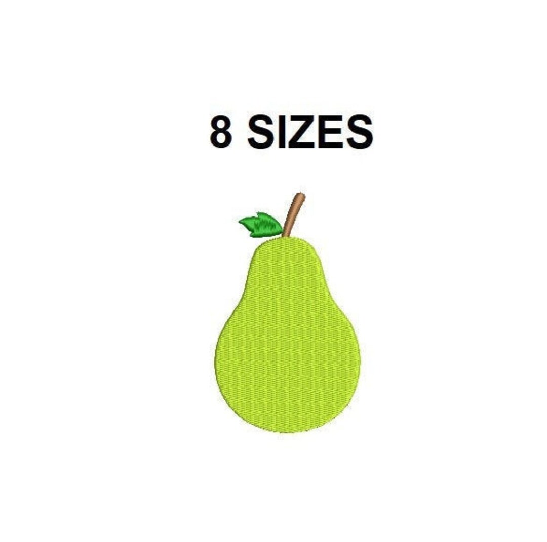 Pear Embroidery Design. Pear Filled Stitch. Mini Pear Design. Fruit ...