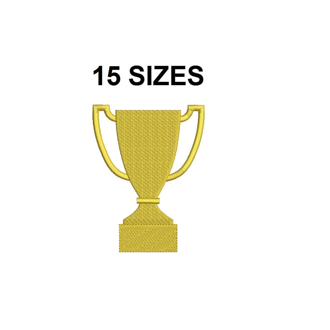 Trophy Cup Embroidery Design. Trophy Cup Filled Stich. Trophy Cup ...