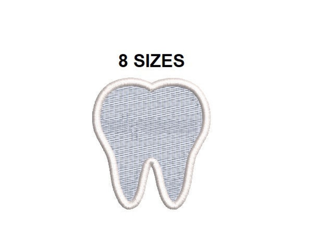 Tooth Embroidery Design. Mini Tooth Design. Tooth Filled Stitch. Tooth ...
