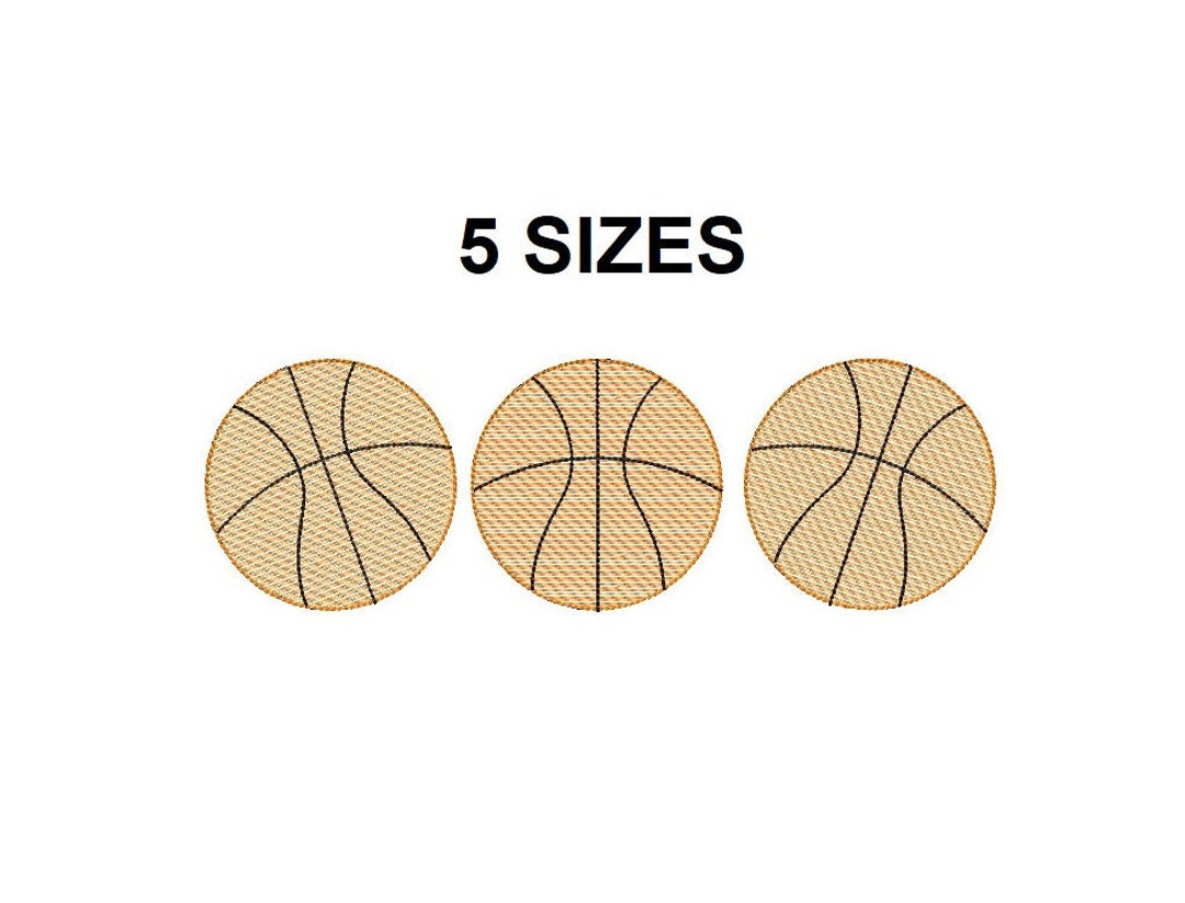 Basketball Trio Quick Stitch Embroidery Desig. Basketball Sketch ...