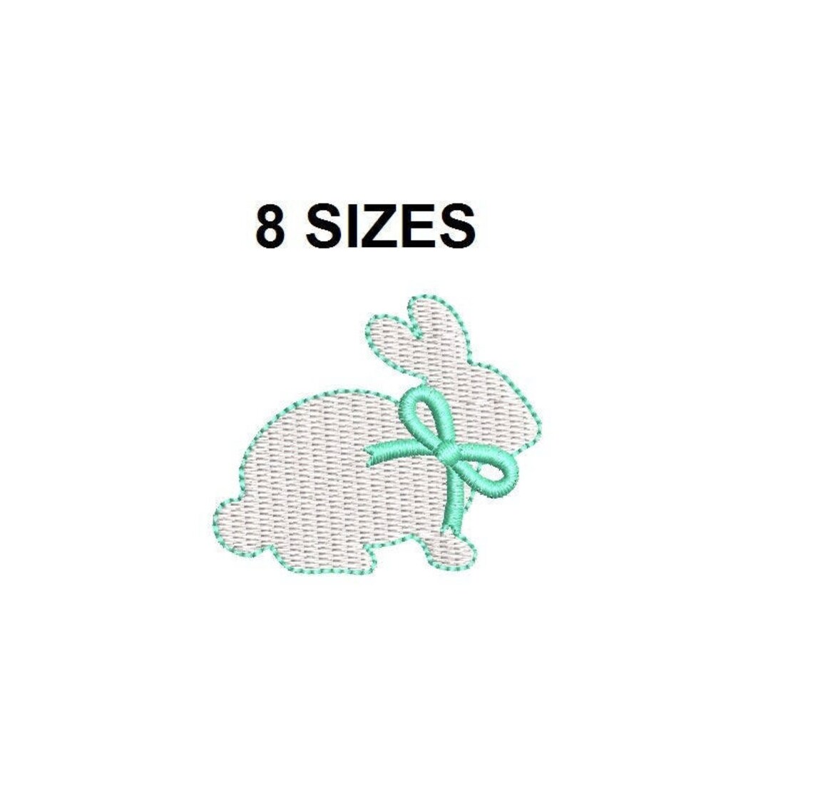 Bunny Embroidery Design. Bunny Silhouette Stitch. Bunny With Bow ...