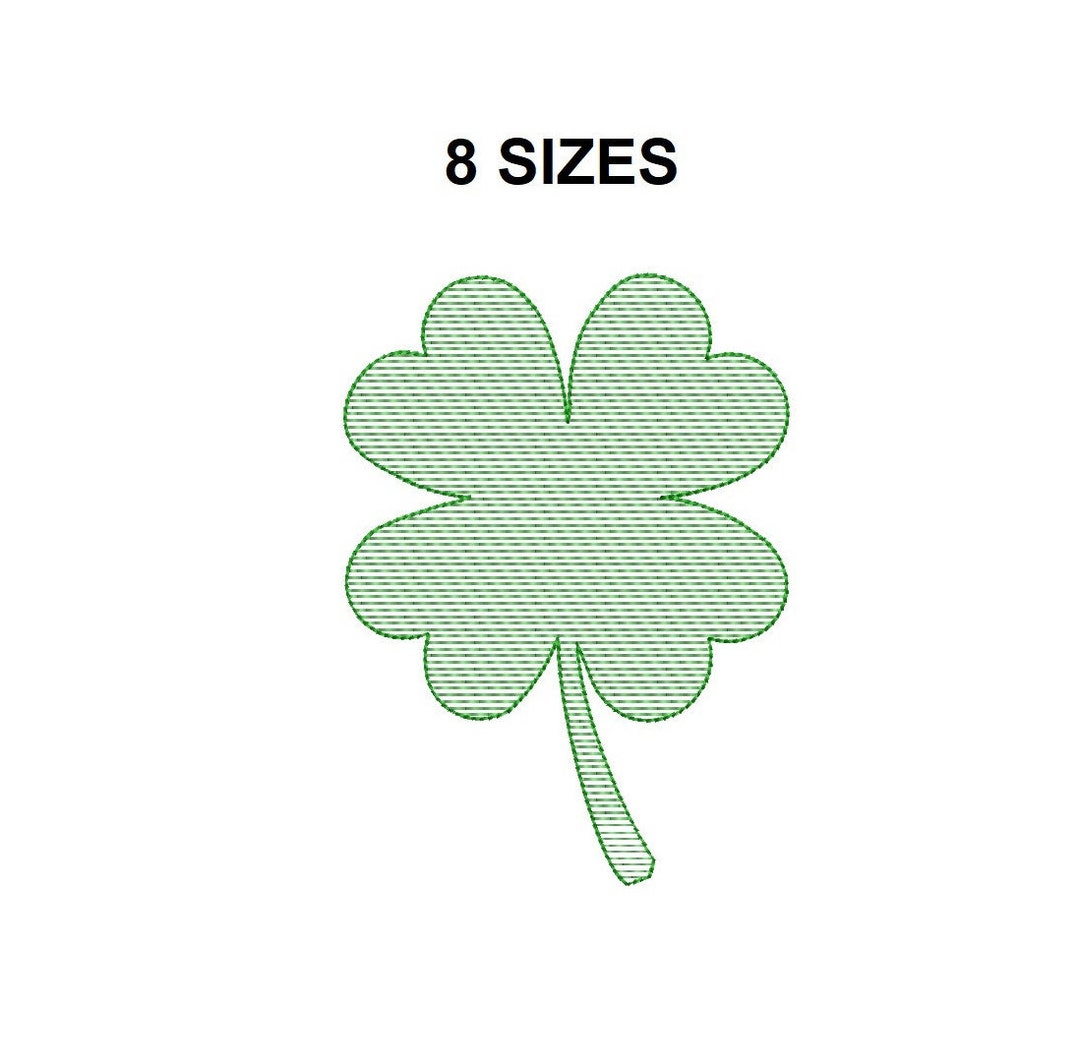 Clover Sketch Embroidery Design. Clover Design. St.patrick's Clover ...