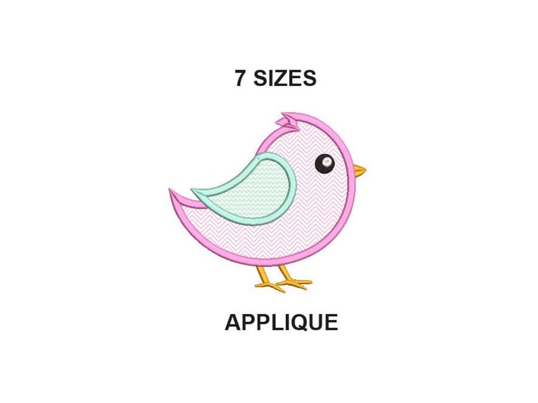 Bird Applique Embroidery Design. Bird Embroidery Design. Spring ...