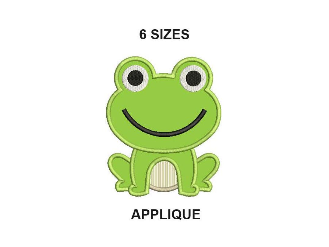 Frog Applique Embroidery Design. Frog Embroidery Design. Mini Frog ...