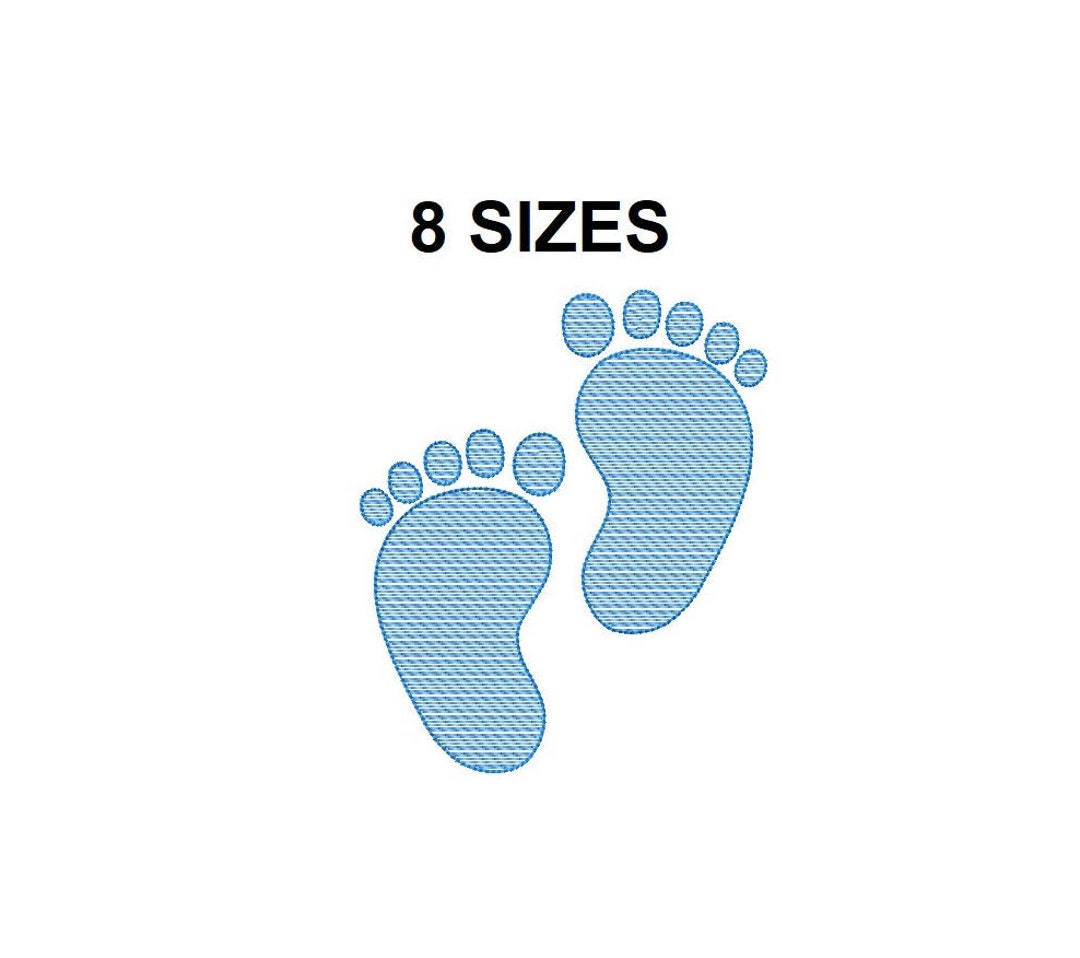 Baby Feet Sketch Embroidery Design. Baby Feet Embroidery Design. Baby ...