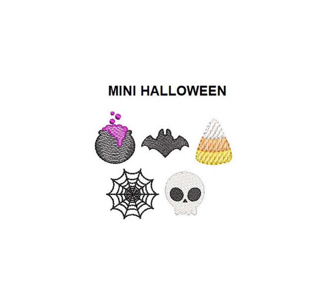 Mini Halloween Sketch Set Embroidery Design. Halloween Sketch ...