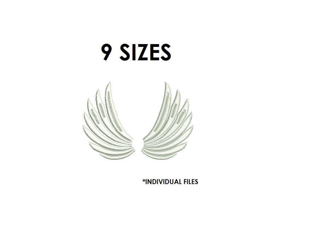 Wings Embroidery Design. Wings Filled Stitch. Angel Wings Embroidery ...