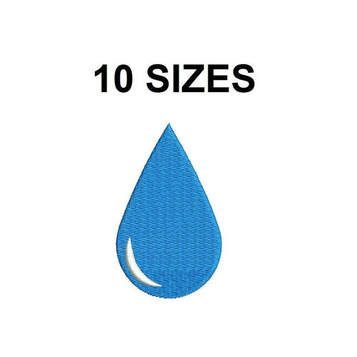 Drop Embroidery Design. Drop Filled Stitch. Drop Design. Mini | Etsy