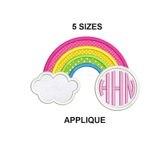 Rainbow Applique Design. Monogram Applique Design. Rainbow | Etsy