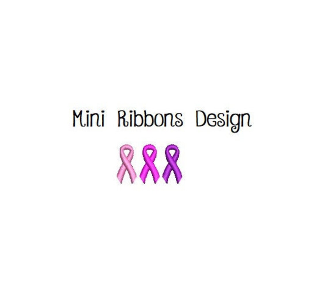 Mini Ribbons Cancer Awareness Embroidery Design. Cancer Ribbon Design ...