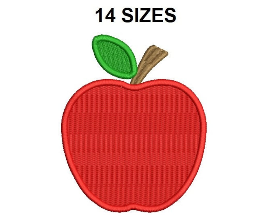 Apple Embroidery Design. Apple Filled Stitch. Mini Apple Design. Fruit ...