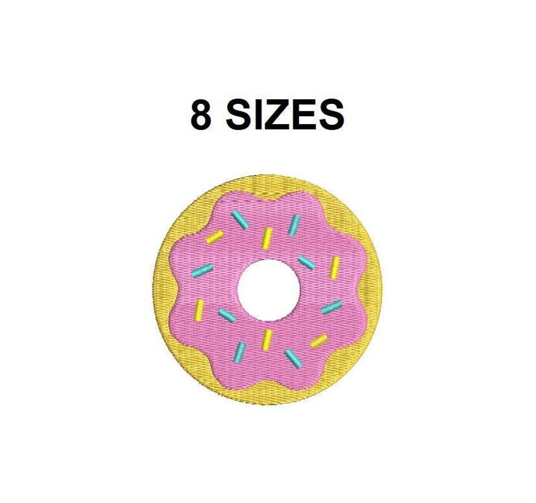 Donut Embroidery Design. Dessert Silhouette Embroidery Design. Donut ...
