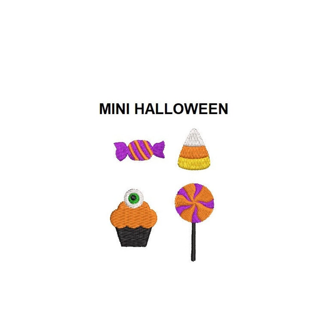 Mini Halloween Candy Set Embroidery Design. Halloween Embroidery Design ...