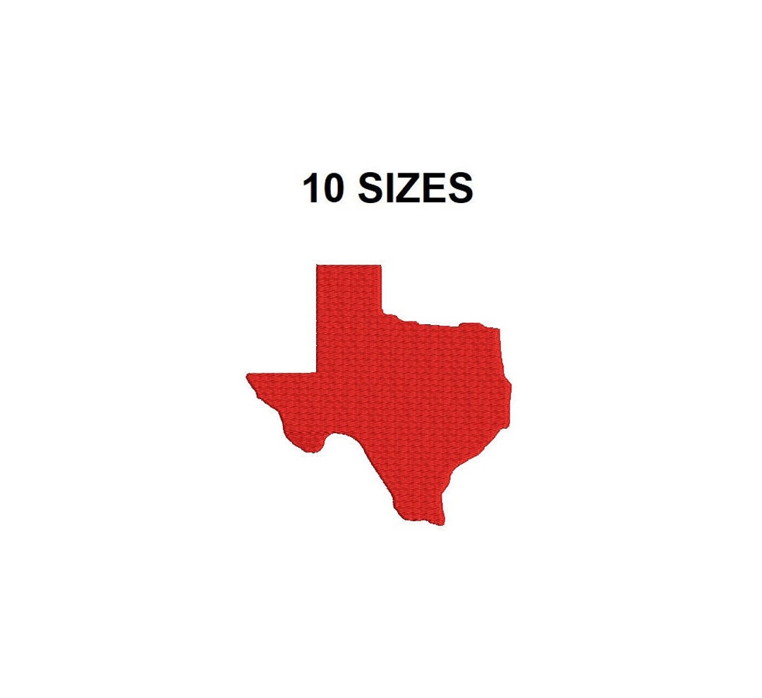 Texas State Embroidery Design. Texas Filled Stitch. Usastate ...