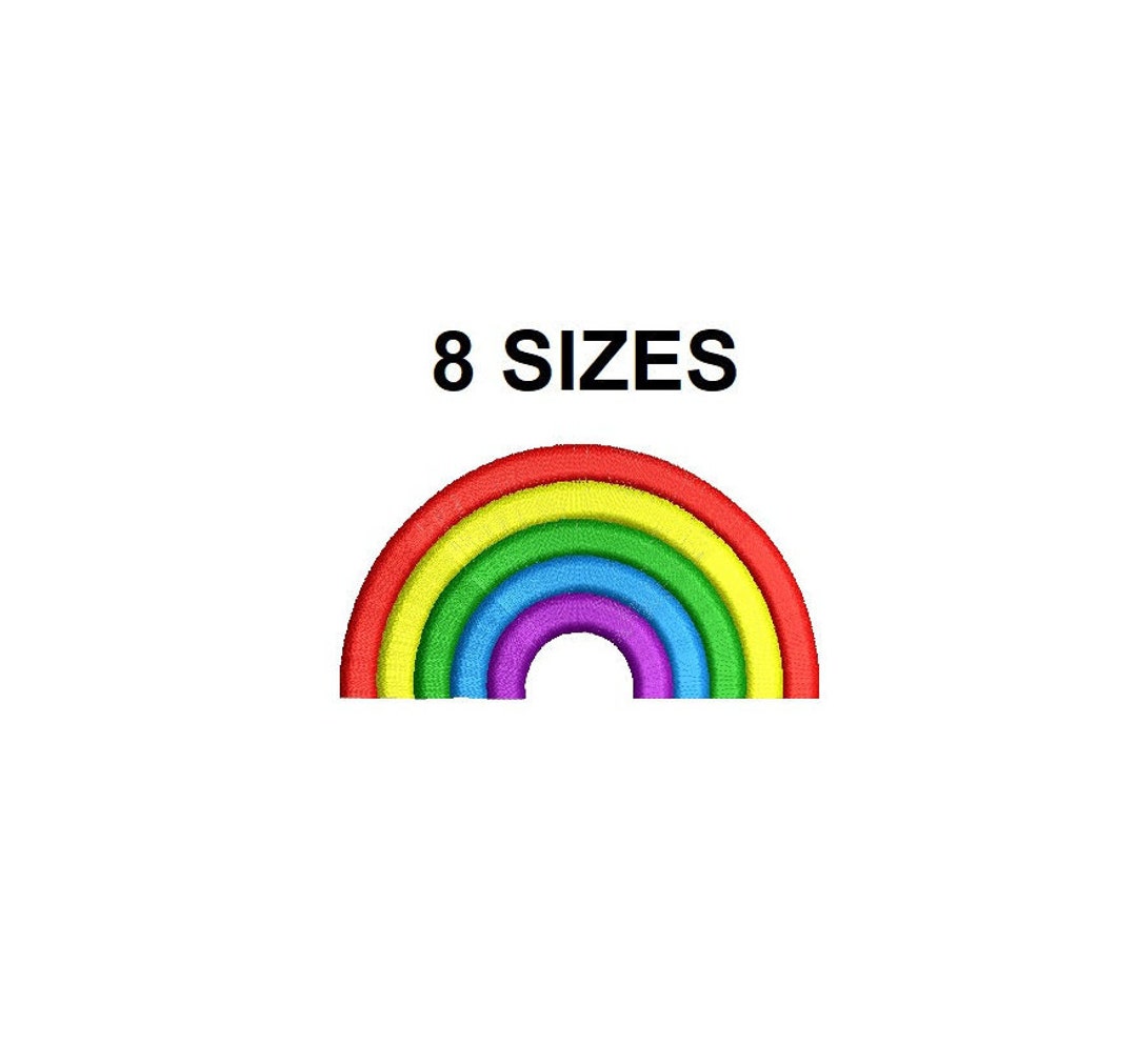 Rainbow Embroidery Design. Mini Rainbow Rainbow Filled Stitch. Rainbow ...