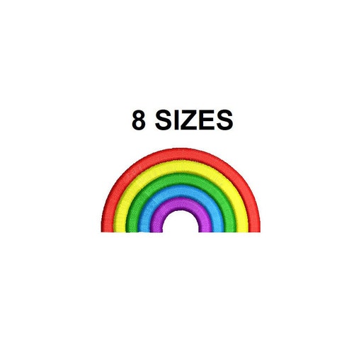 Rainbow Embroidery Design. Mini Rainbow. Rainbow Filled - Etsy