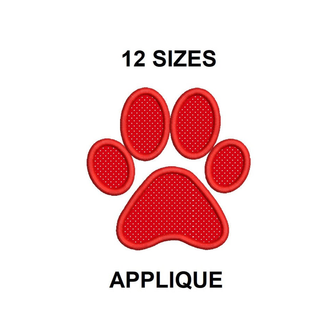 Paw Applique Design. Paw Embroidery Applique. Paw Design. Mini Paw. Dog ...