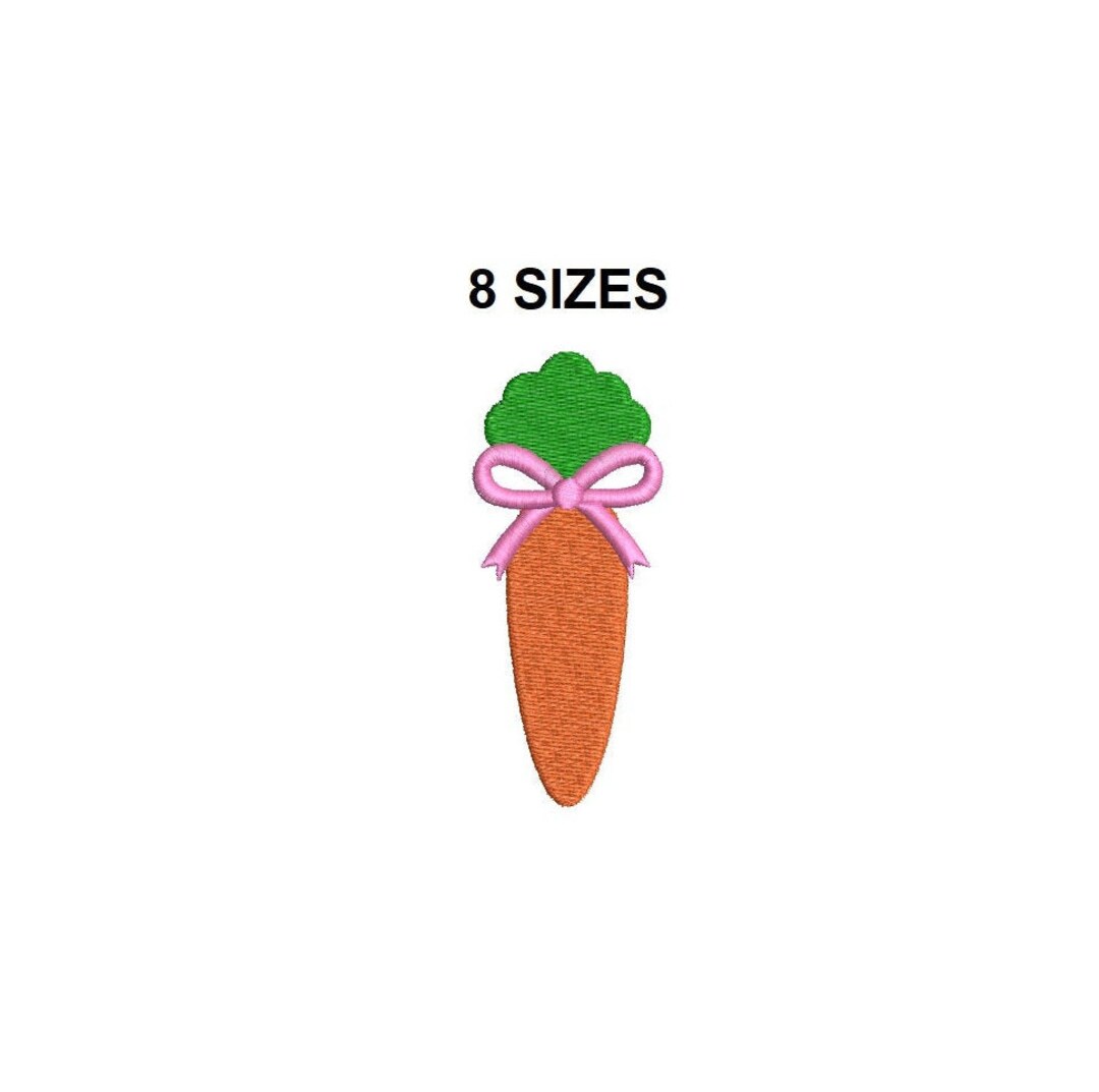 Carrot Embroidery Design. Bow Embroidery Design. Carrot With Bow ...