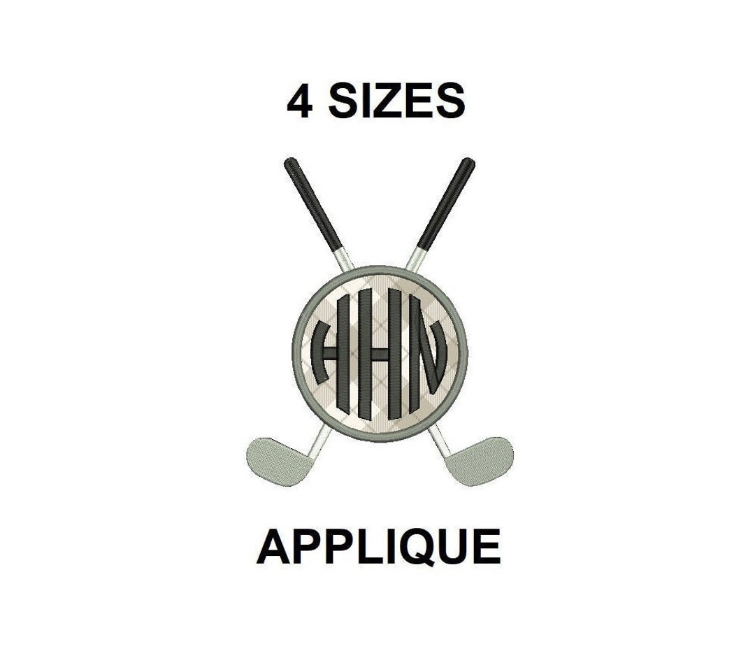 Golf Applique Monogram Embroidery Design. Golf Applique Embroidery ...