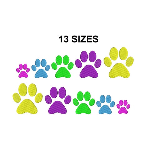 Paw Embroidery Design. Paw Filled Stitch. Paw Silhouette. Paw | Etsy