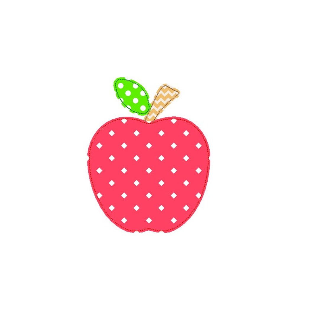 Apple Bean Stitch Applique Embroidery Design. Apple Applique Design ...