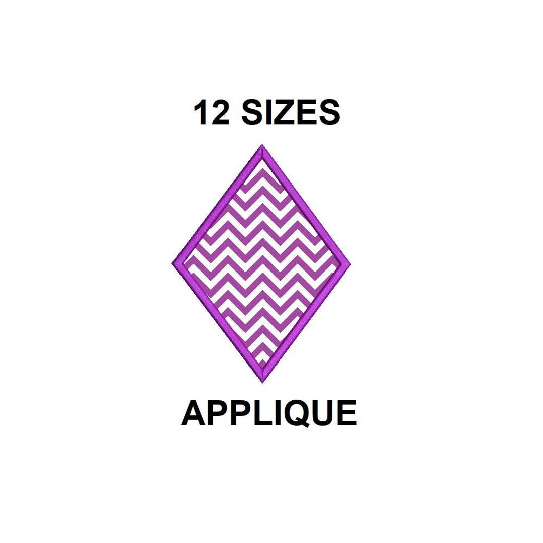 Diamond Applique Design. Diamond Embroidery Design. Diamond Design ...