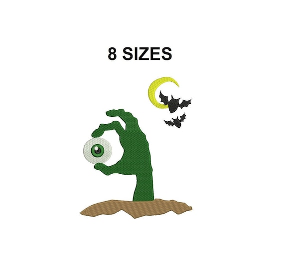 Zombie embroidery design. Zombie filled stitch. Zombie design. | Etsy