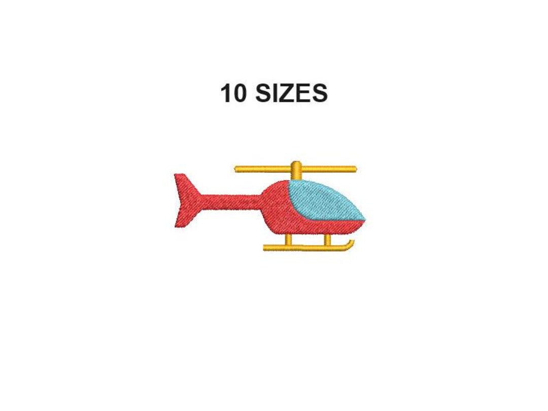 Helicopter Embroidery Design. Mini Helicopter. Helicopter Filled Stitch ...