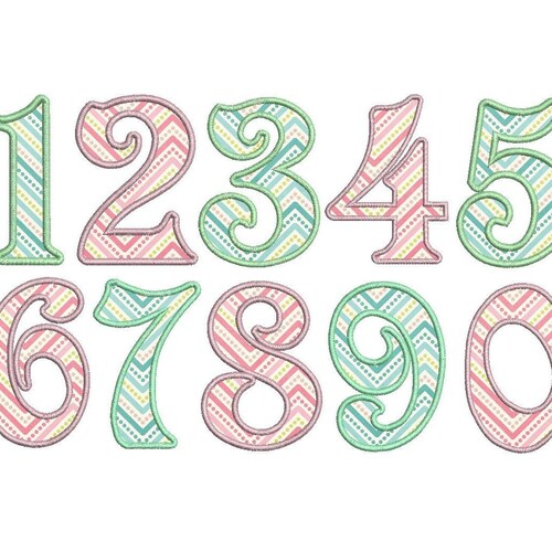 Numbers Birthday Set Applique. Numbers Applique Design. - Etsy