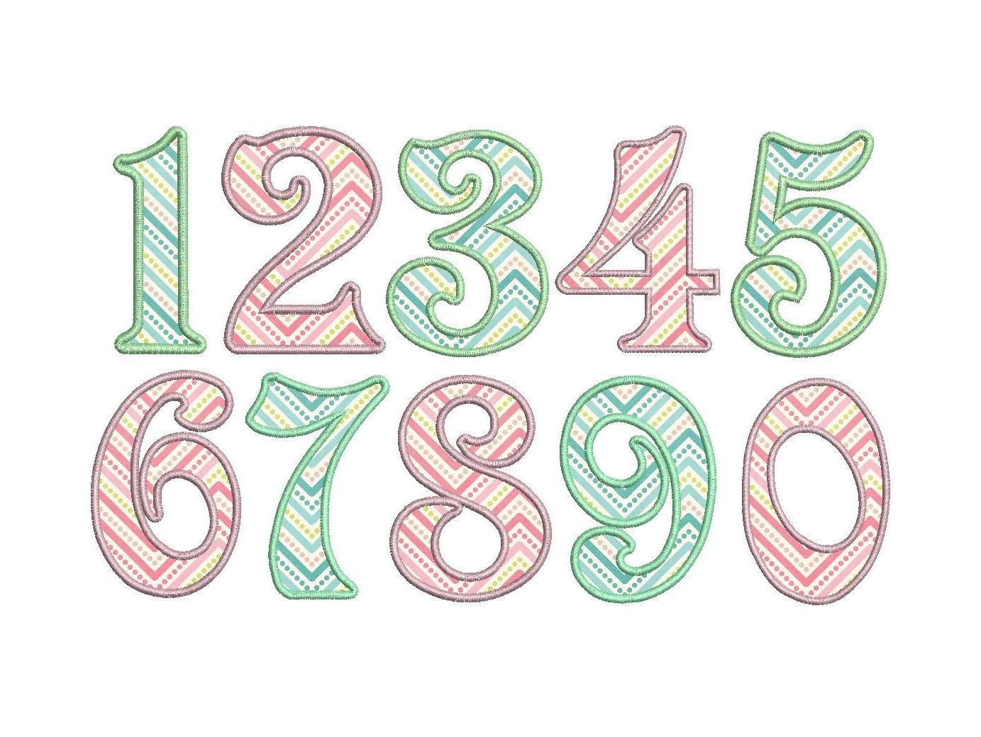 Numbers Birthday Set Applique. Numbers Applique Design. - Etsy