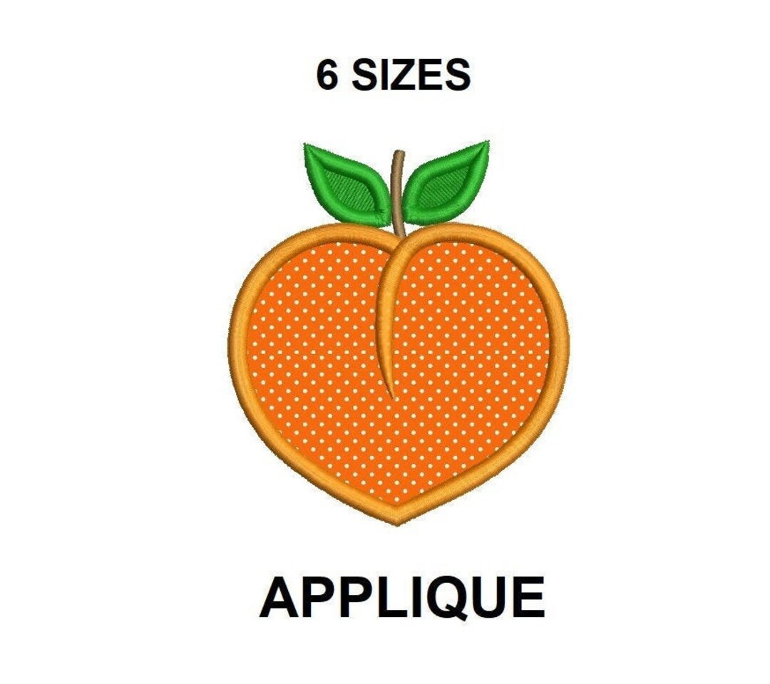 Peach Applique Embroidery Design. Peach Design. Mini Peach. Fruit ...