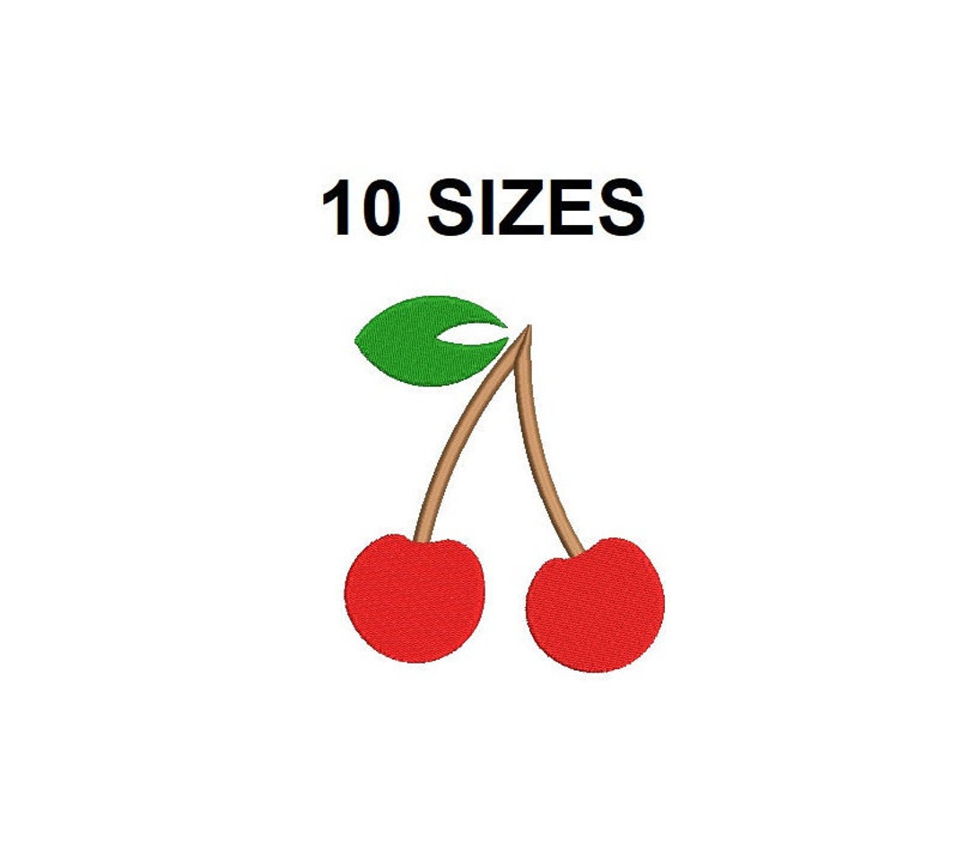 Cherry Embroidery Design. Cherry Filled Stitch. Mini Cherry Design ...