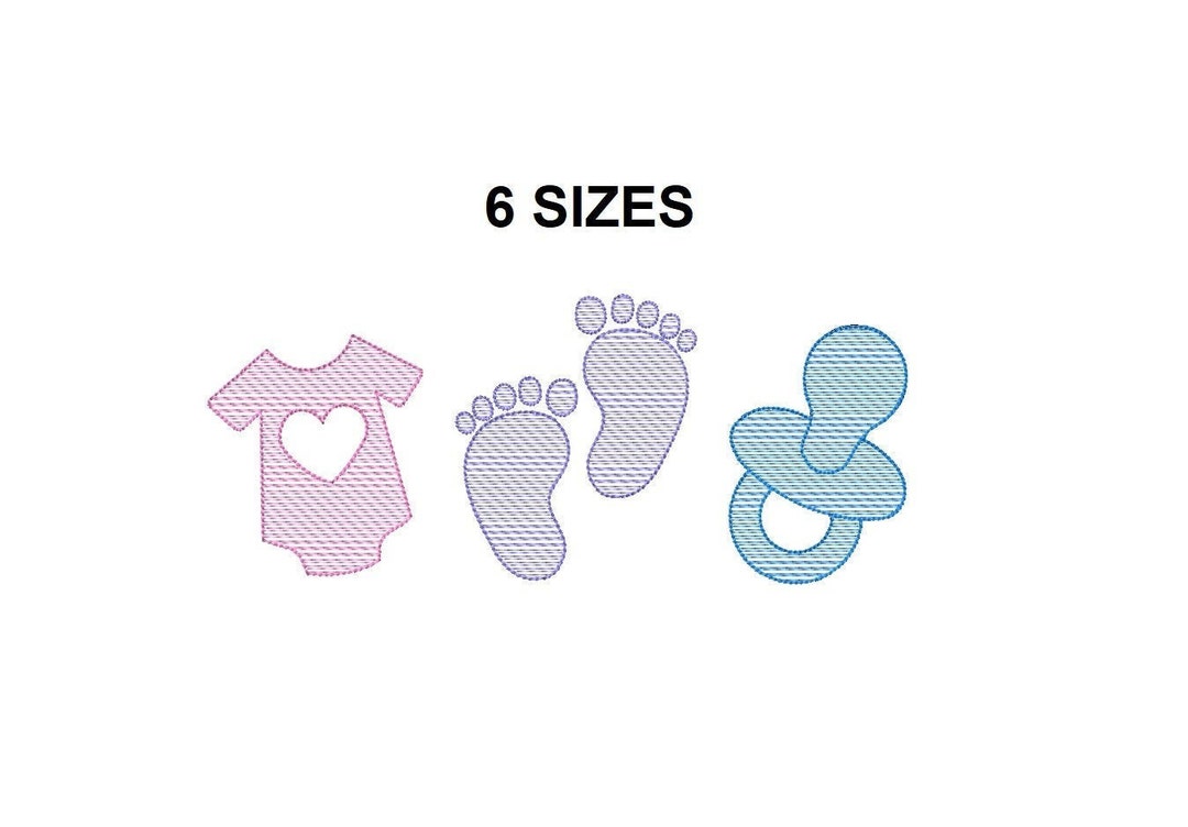 Baby Trio Quick Stitch Embroidery Desig. Baby Sketch Embroidery Design ...
