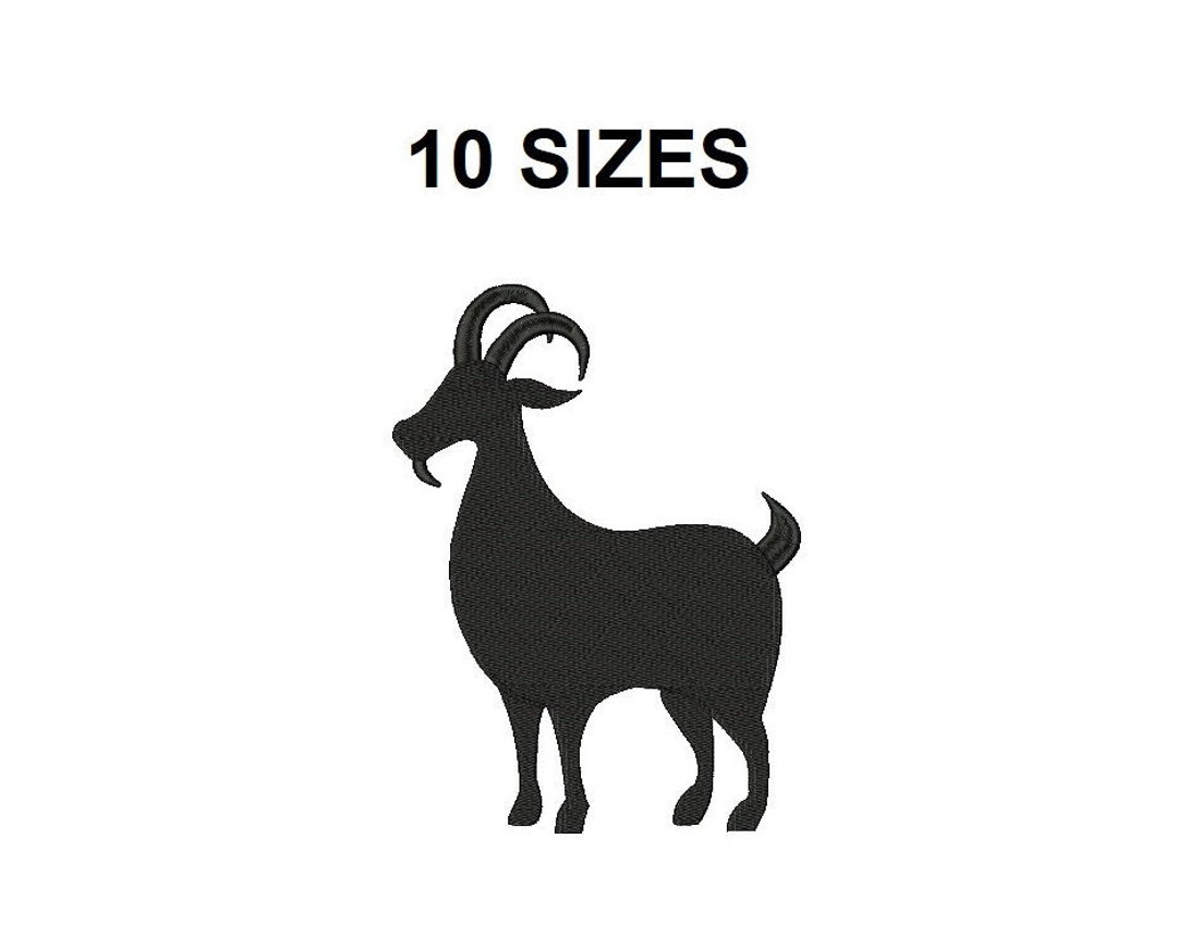 Goat Embroidery Design. Goat Silhouette. Mini Goat Embroidery. Goat ...
